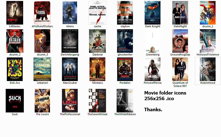 various movie folder icons by astr0man on DeviantArt