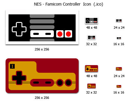 Nes Famicom Controller Icon Format (.ico) by Femh32 on DeviantArt
