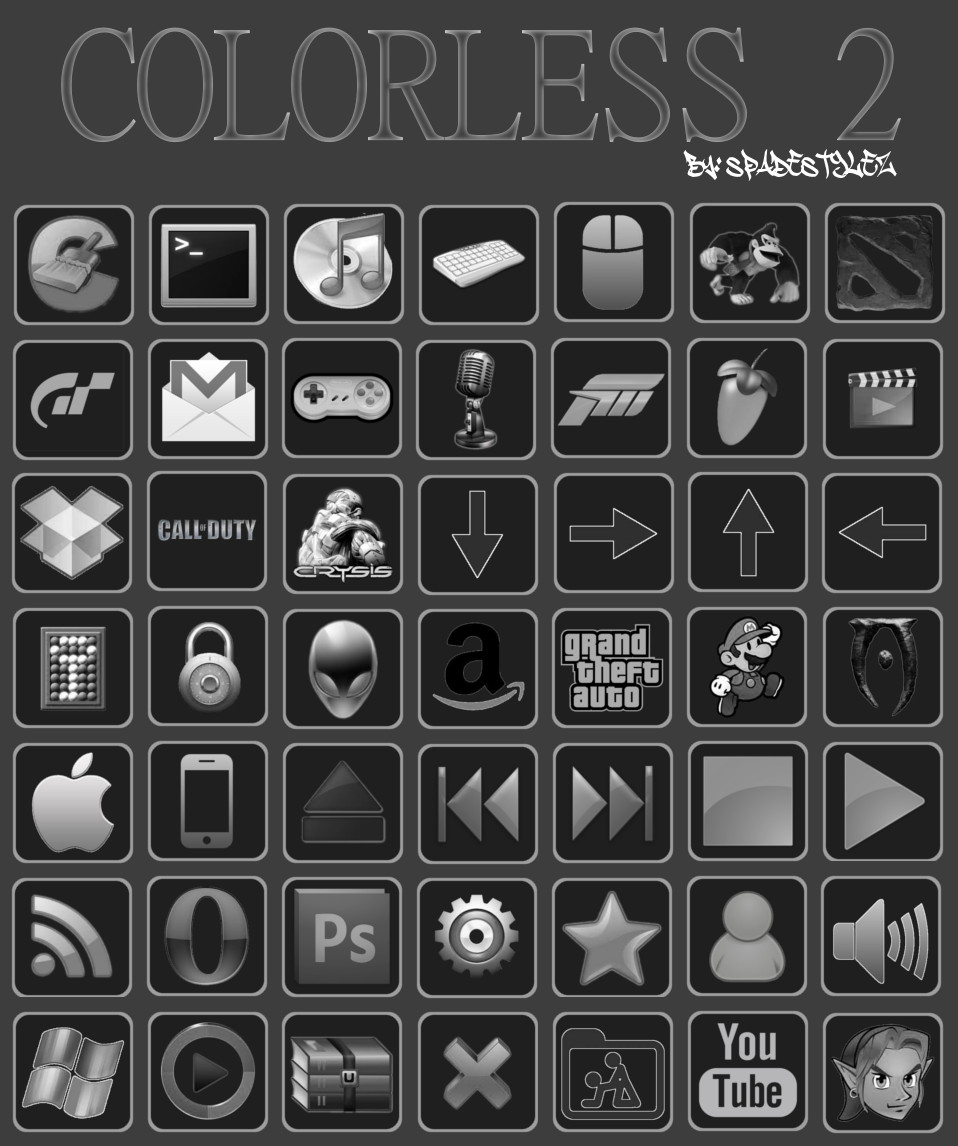 Colorless2 Icon Set (49 Icons) by SpadeStylez on DeviantArt