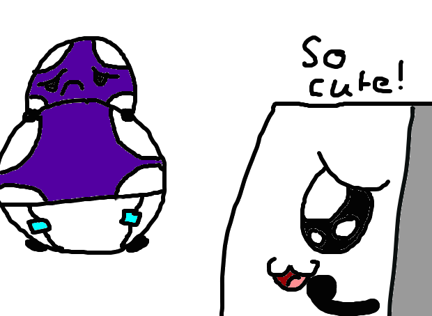 Cube and an inflated infant by ImTheFemaleYoshi on DeviantArt
