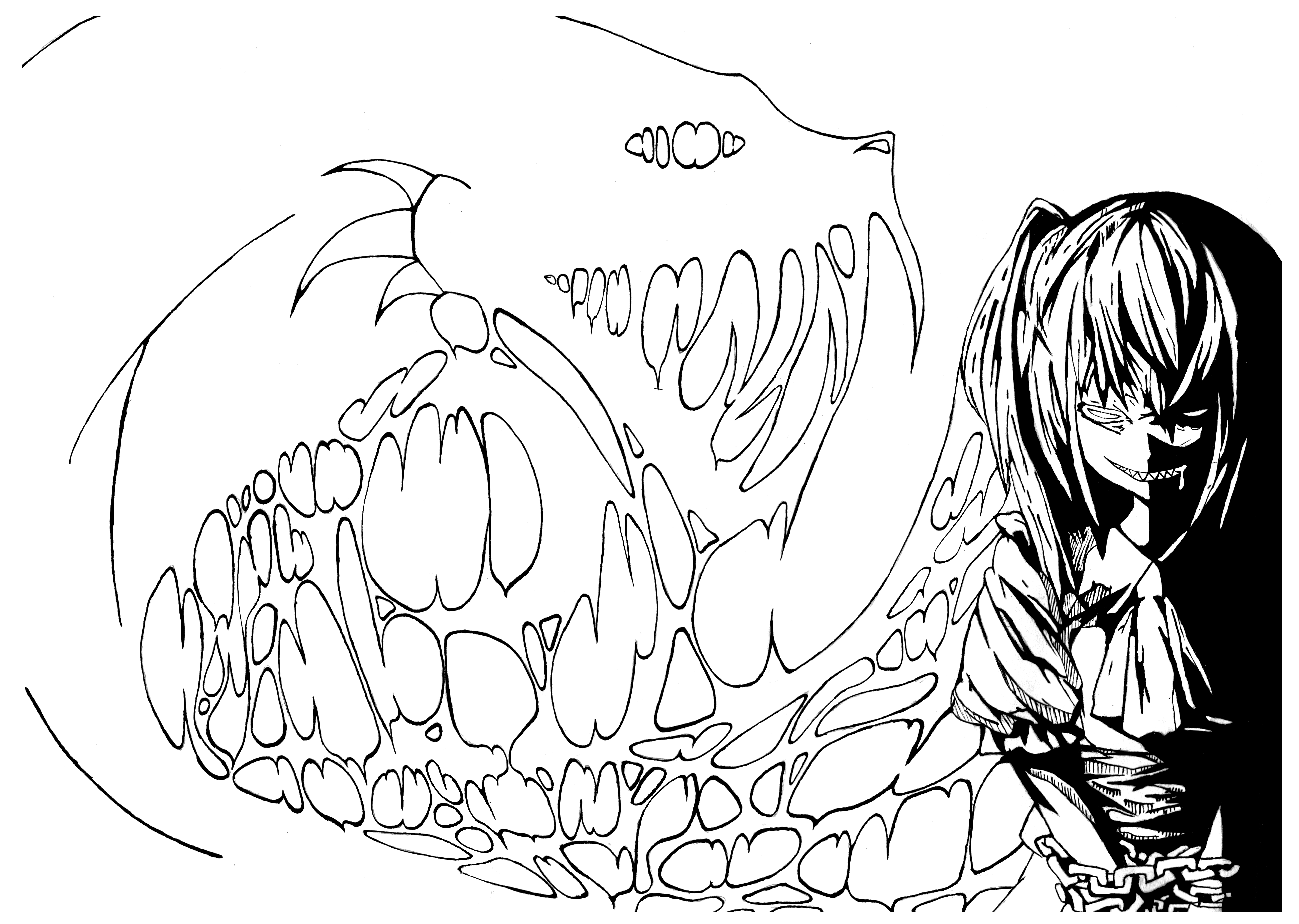 Creepy Ink Monster Girl by BeccaRyuu on DeviantArt