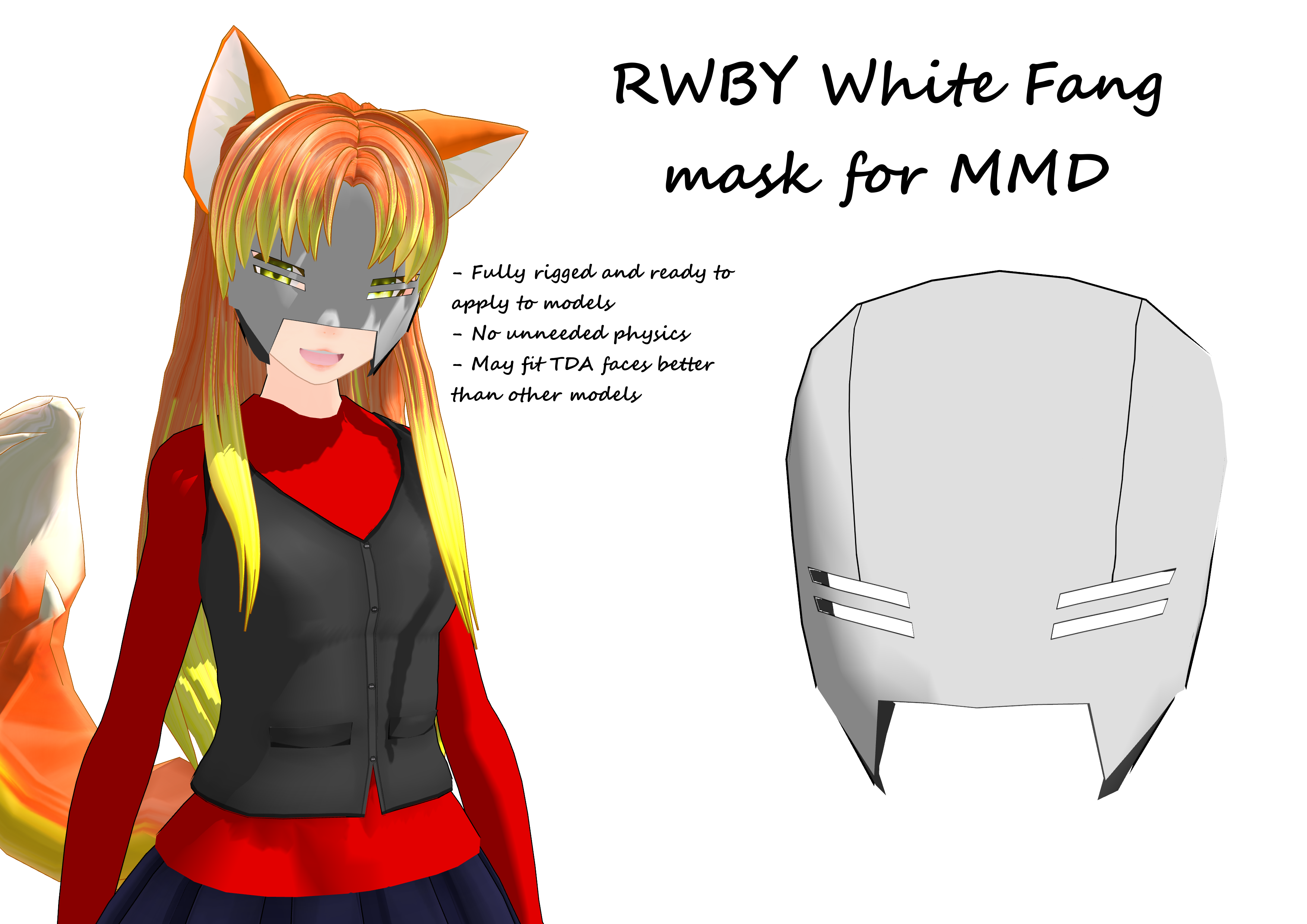 .:MMD:. RWBY White Fang mask -DOWNLOAD- by Miku-Nyan02 on DeviantArt