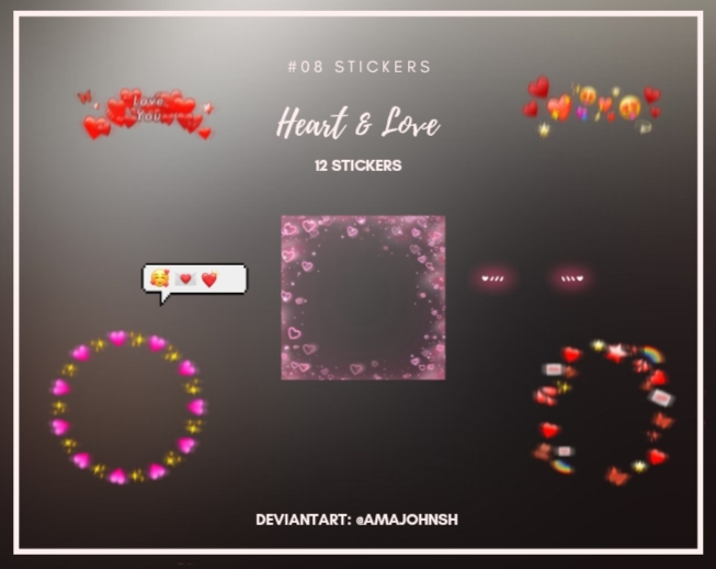 #08 Stickers: Heart and Love by amajohnsh on DeviantArt