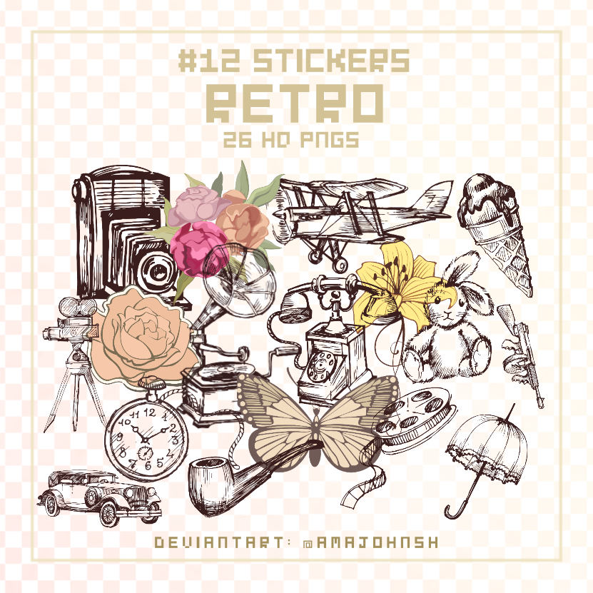 #12 Stickers: Retro by amajohnsh on DeviantArt