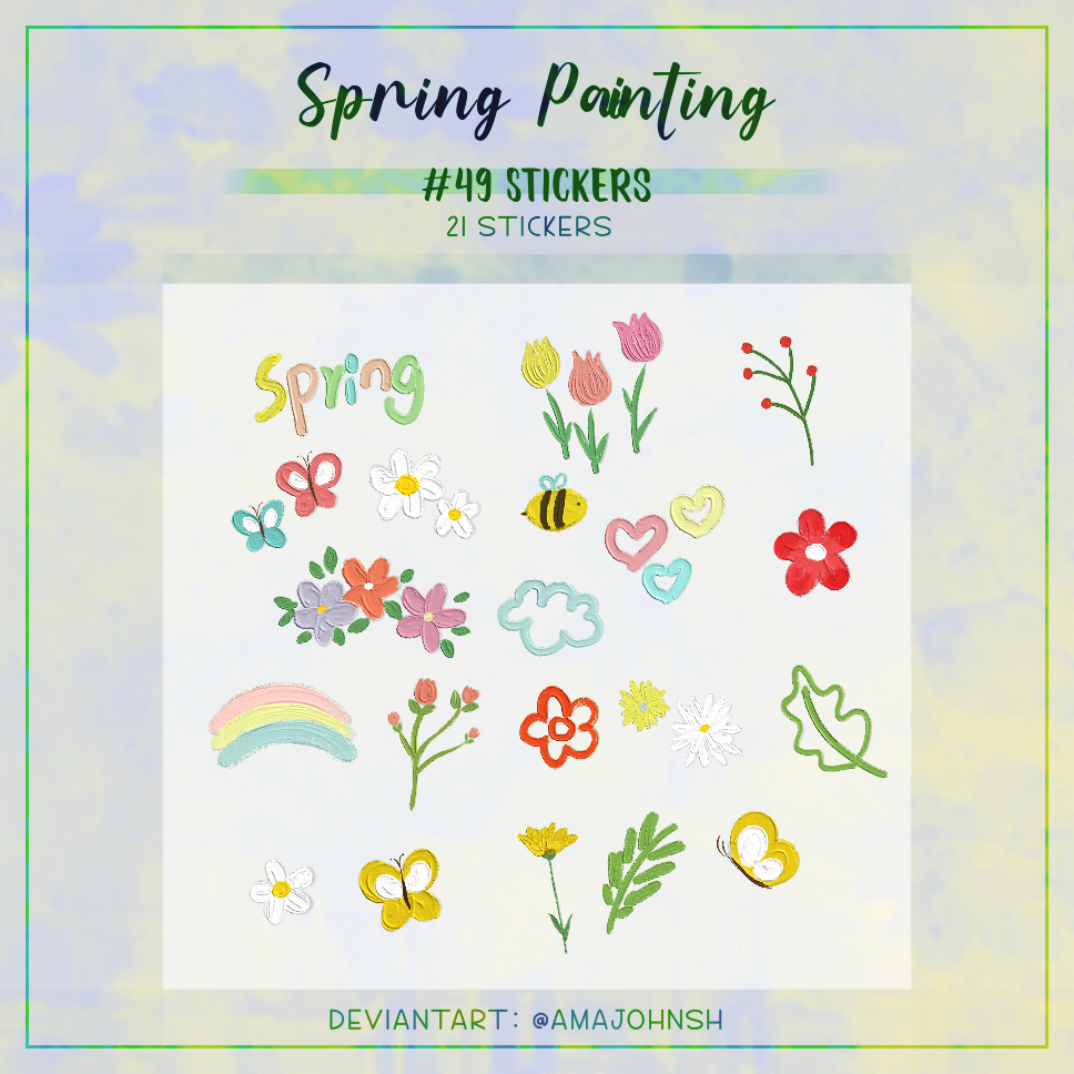 #49 Stickers: Spring Painting by amajohnsh on DeviantArt
