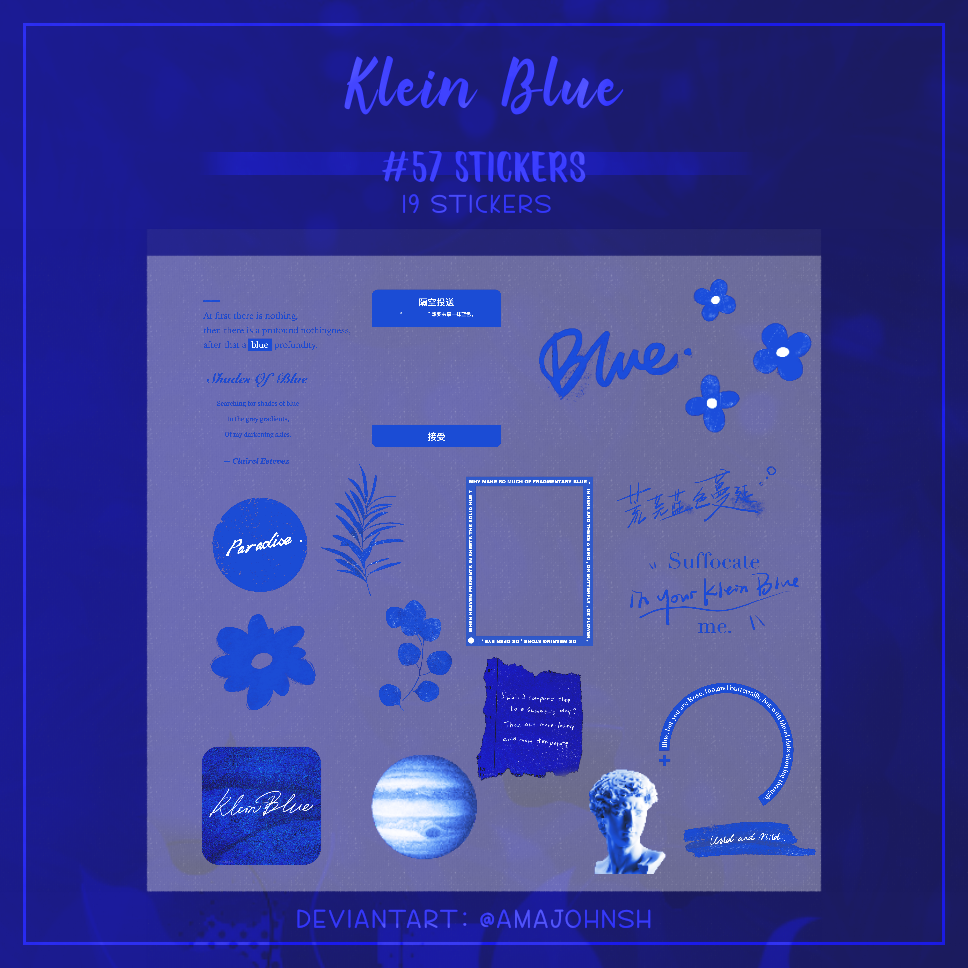 #57 Stickers: Klein Blue by amajohnsh on DeviantArt