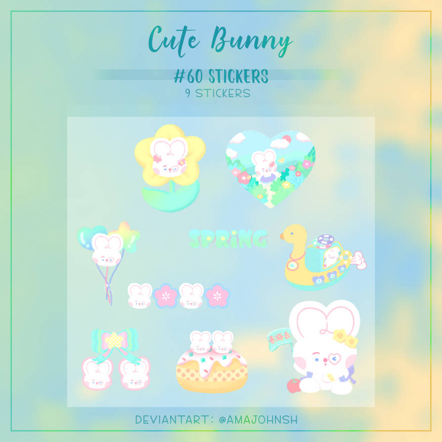 #60 Stickers: Cute Bunny by amajohnsh on DeviantArt