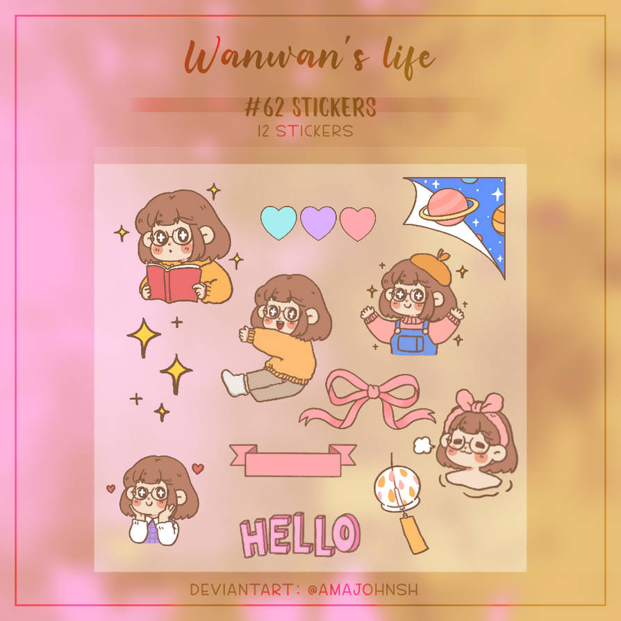 #62 Stickers: Wanwan's life by amajohnsh on DeviantArt