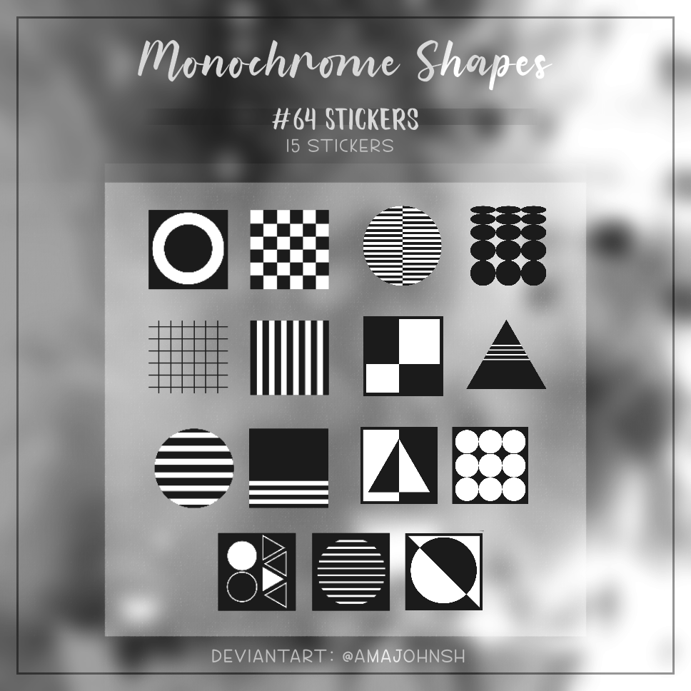 #64 Stickers: Monochrome Shapes by amajohnsh on DeviantArt