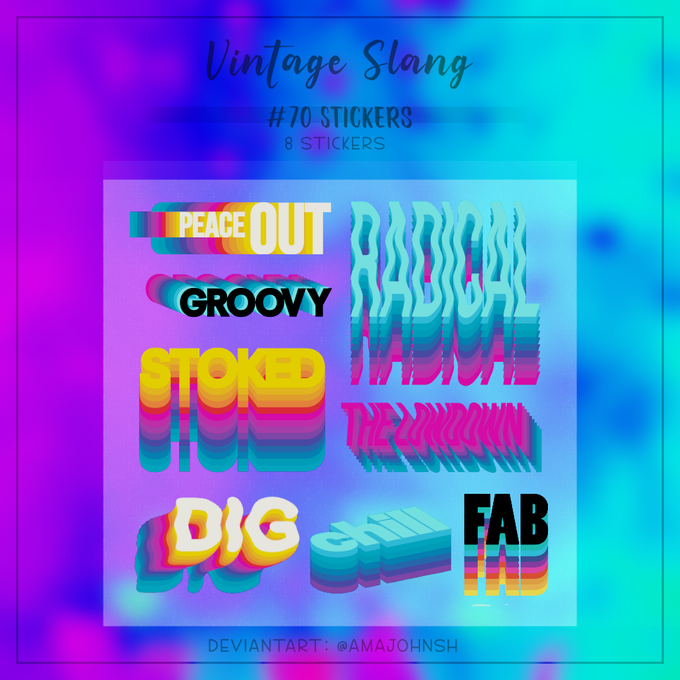 #70 Stickers: Vintage Slang by amajohnsh on DeviantArt