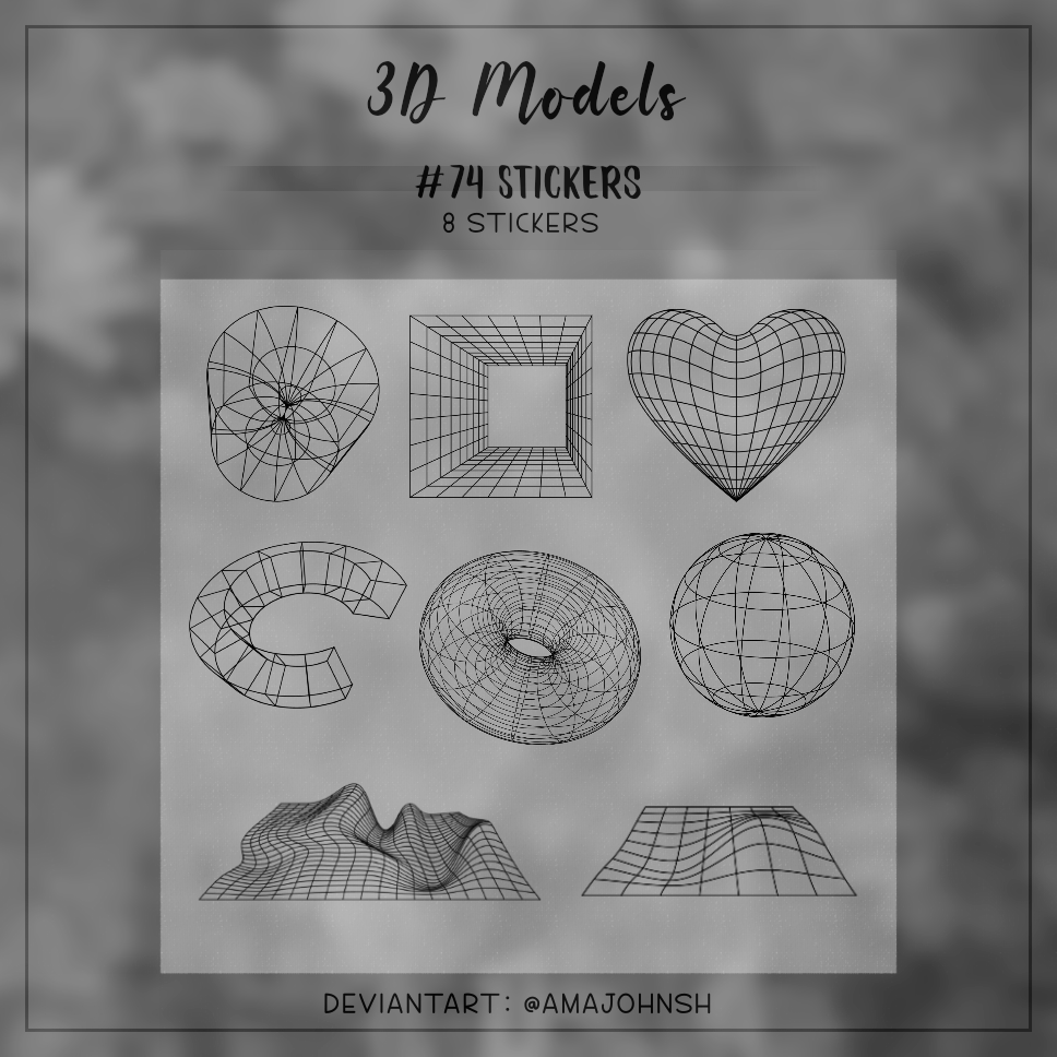 #74 Stickers: 3D Models by amajohnsh on DeviantArt