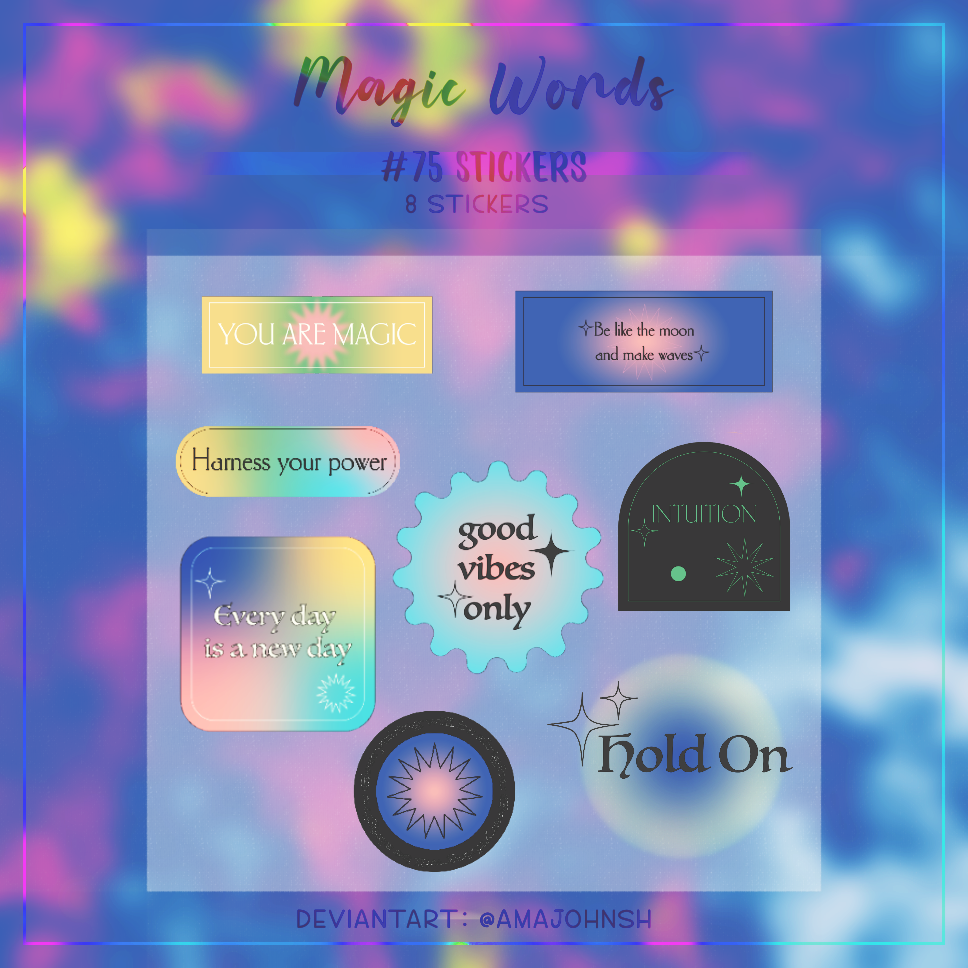 #75 Stickers: Magic Words by amajohnsh on DeviantArt