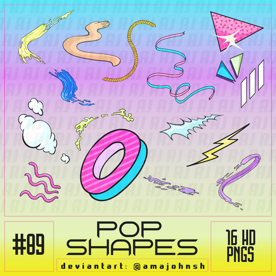 #89 Stickers: Pop Shapes by amajohnsh on DeviantArt