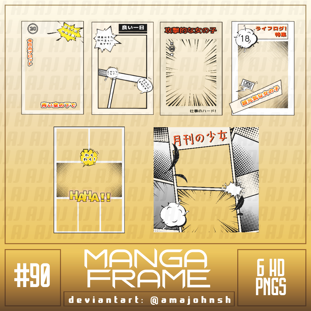 #90 Stickers: Manga Frame by amajohnsh on DeviantArt