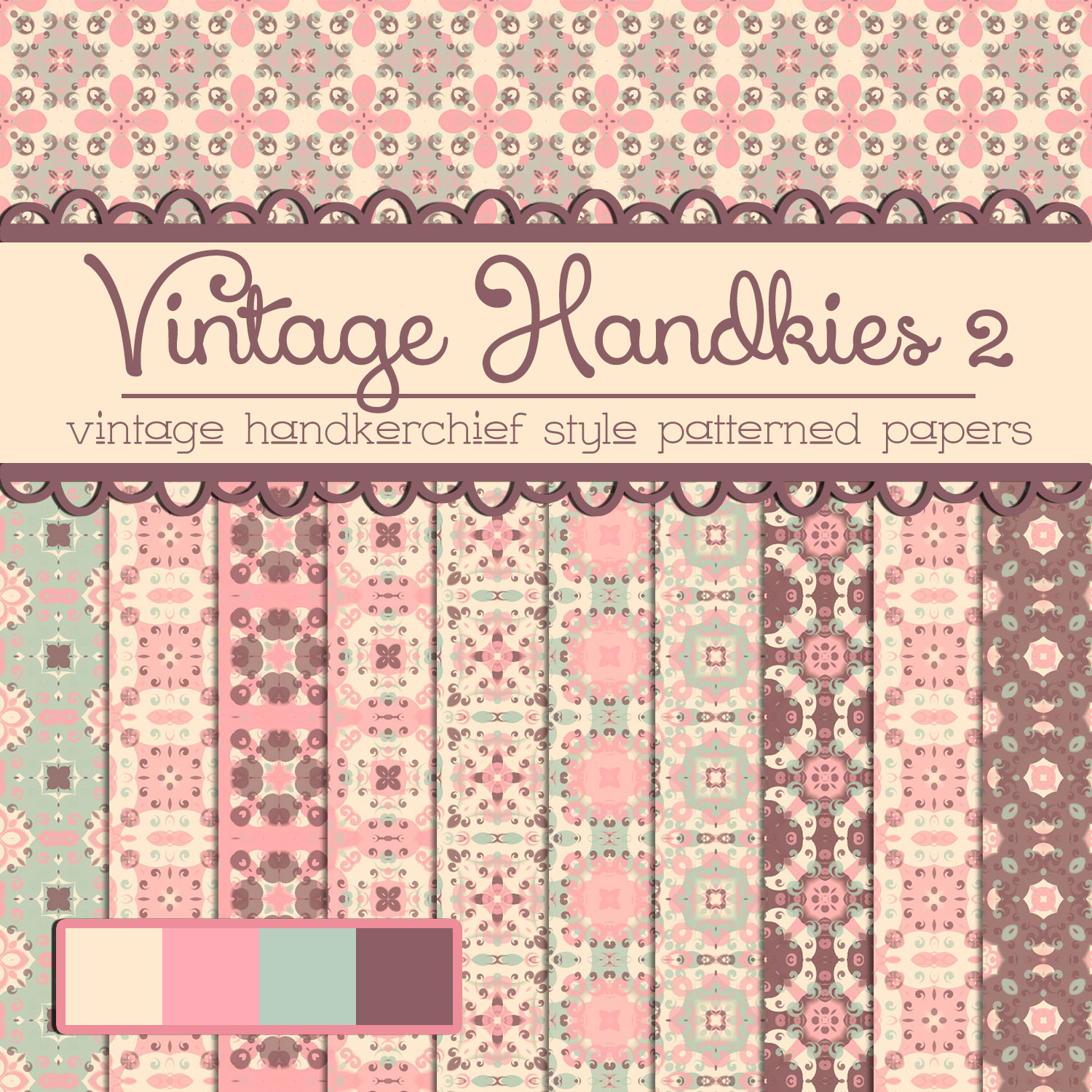 Free Vintage Handkies 2 Patterned Papers by TeacherYanie on DeviantArt
