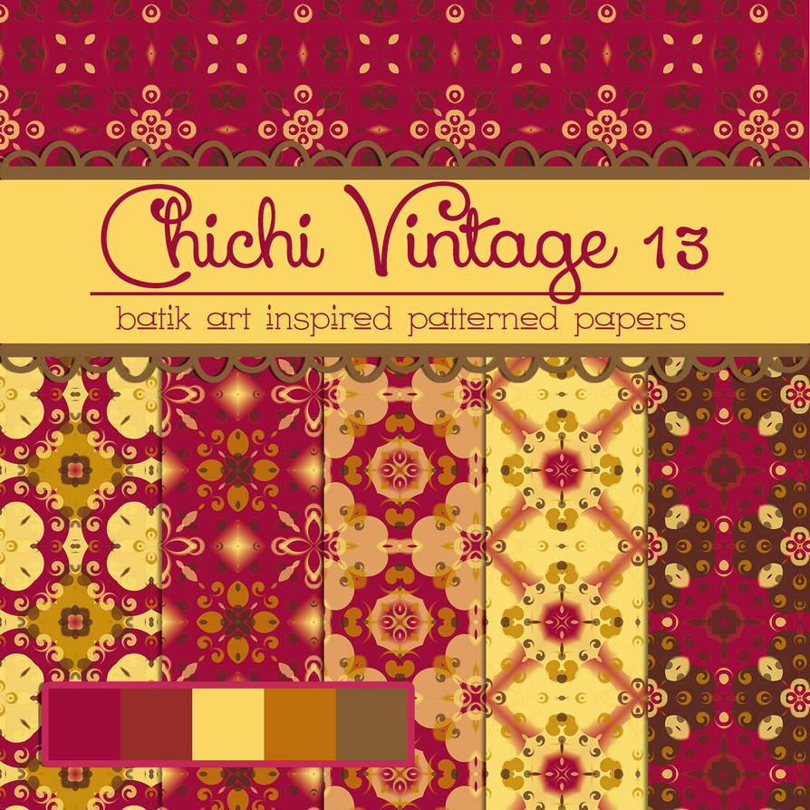 Free Chichi Vintage 13 Patterned Papers by TeacherYanie on DeviantArt