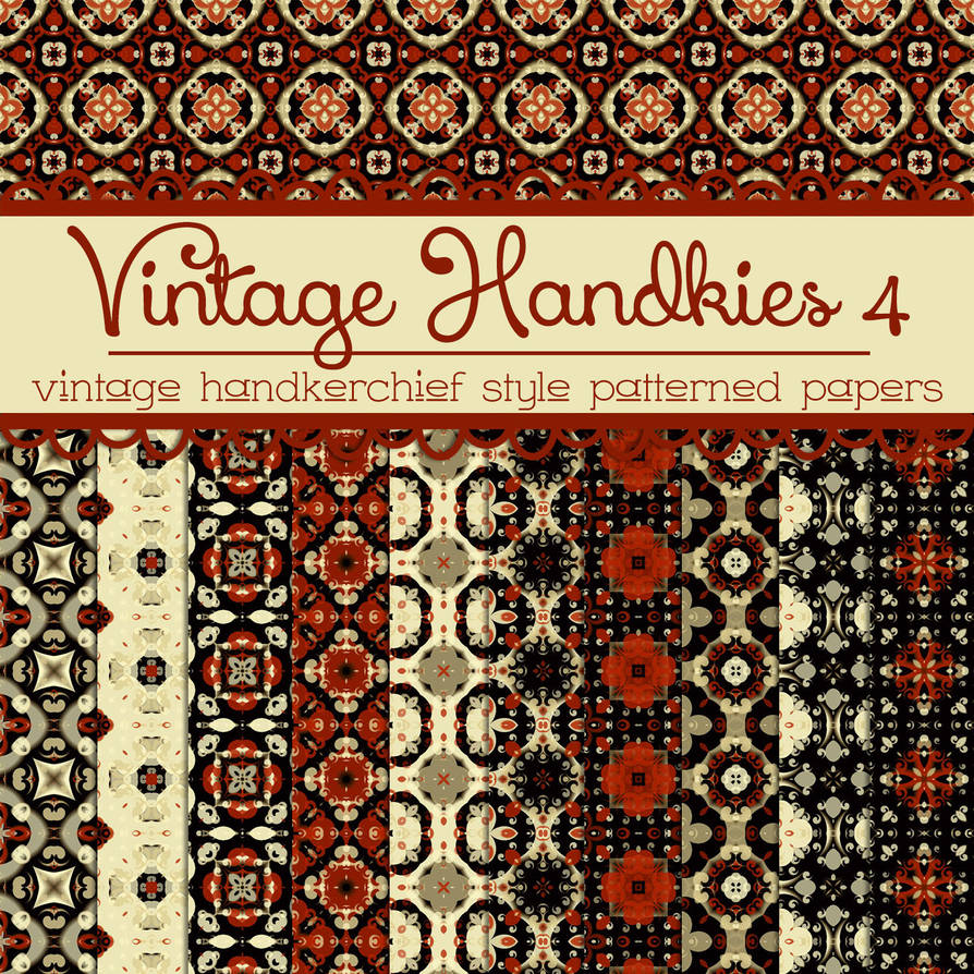 Free Vintage Handkies 4 Patterned Papers by TeacherYanie on DeviantArt