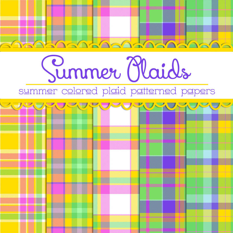Free Summer Plaids Patterned Papers by TeacherYanie on DeviantArt