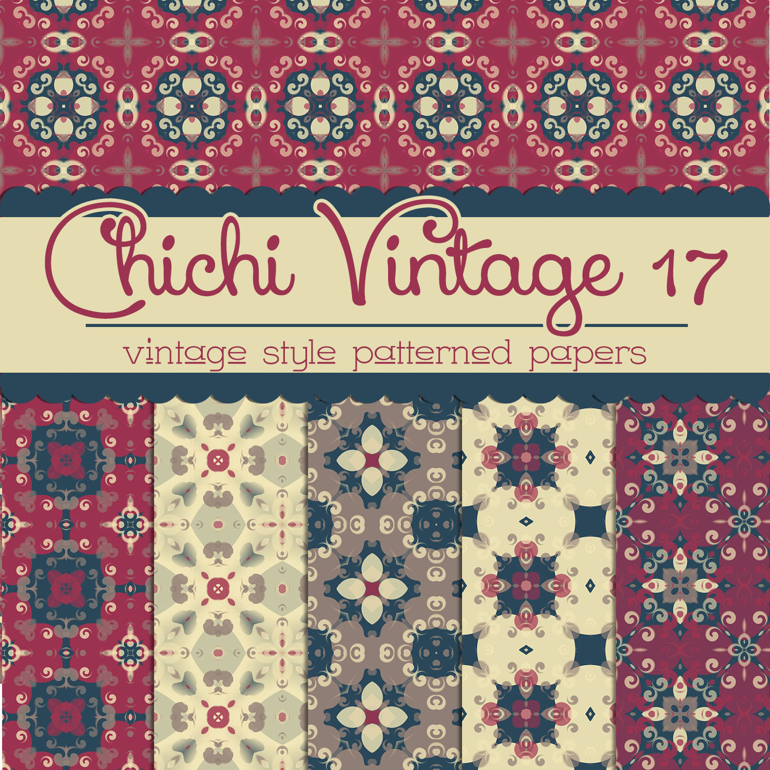Free Chichi Vintage 17 Patterned Papers by TeacherYanie on DeviantArt