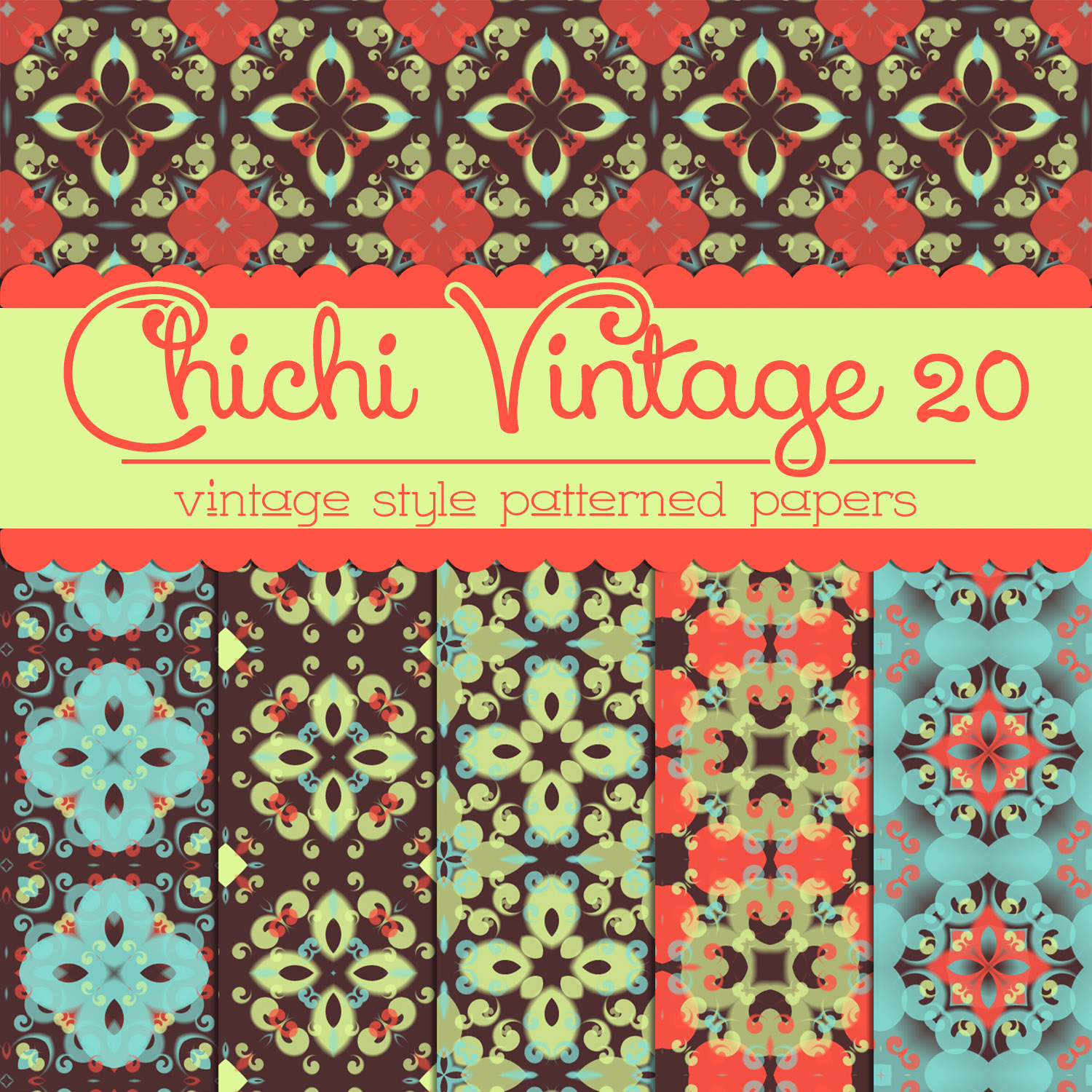 Free Chichi Vintage 20 Patterned Papers by TeacherYanie on DeviantArt