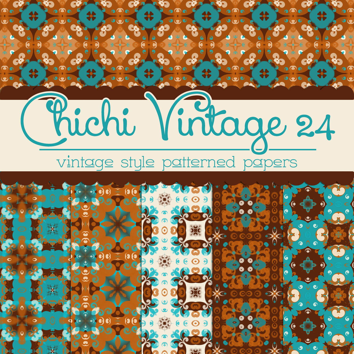 Free Chichi Vintage 24 Patterned Papers by TeacherYanie on DeviantArt