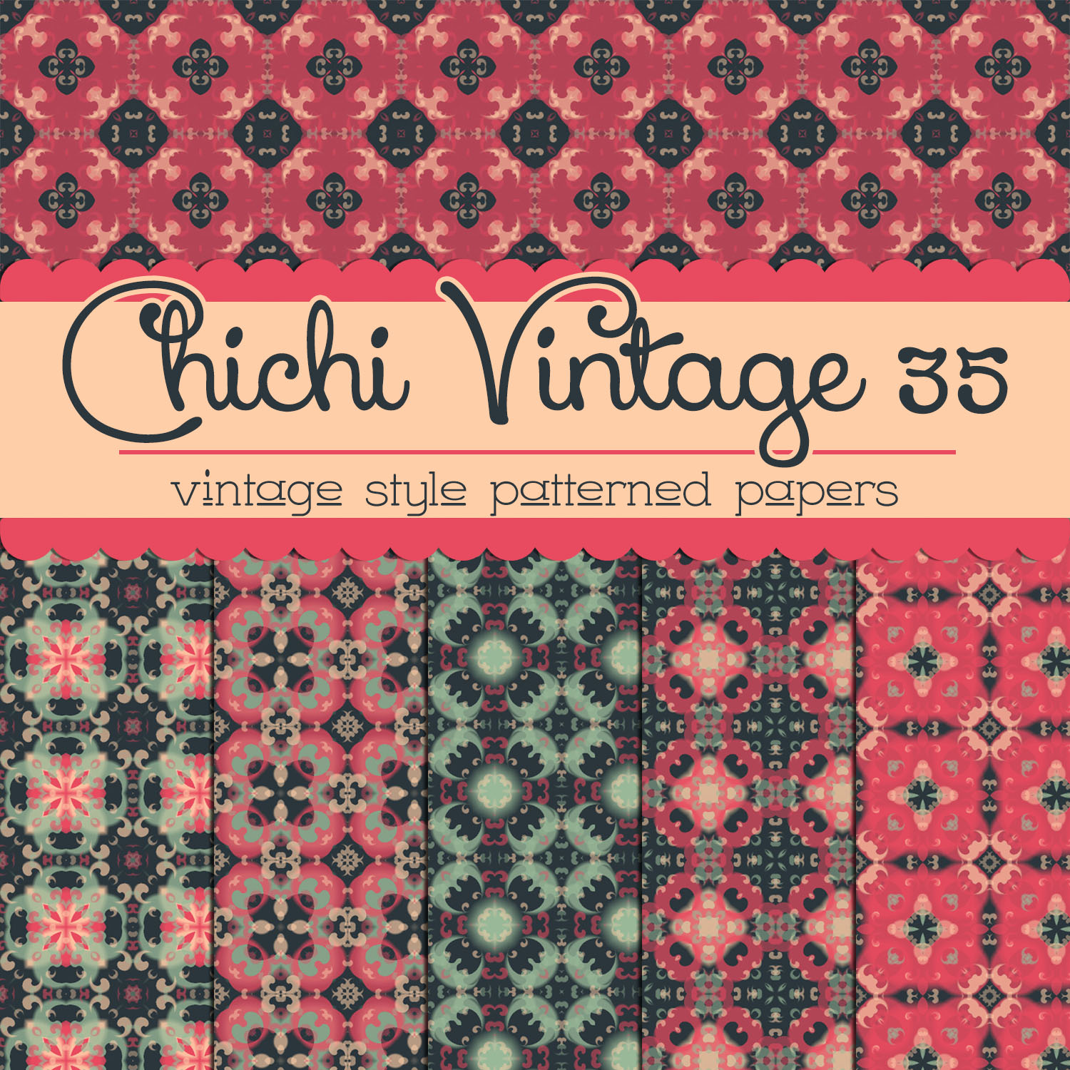 Free Chichi Vintage 35 Patterned Papers by TeacherYanie on DeviantArt