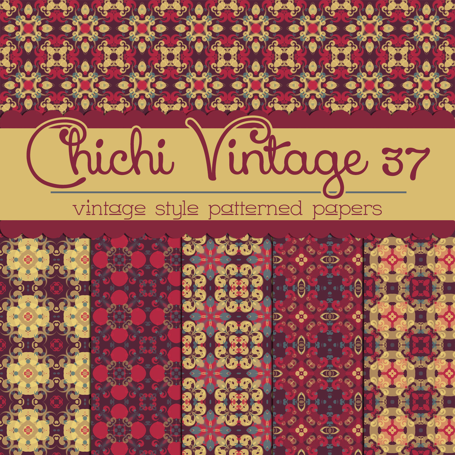 Free Chichi Vintage 37 Patterned Papers by TeacherYanie on DeviantArt