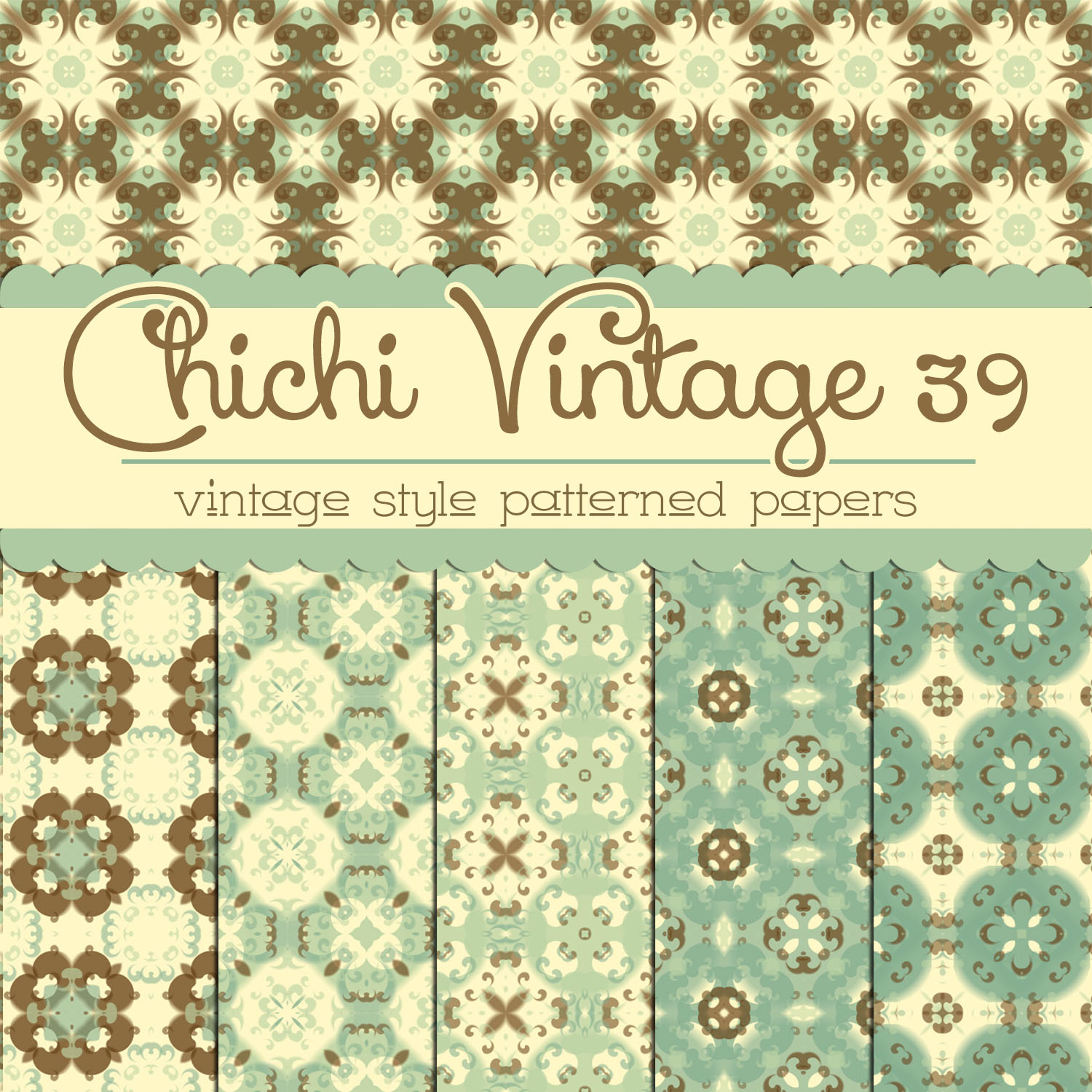 Free Chichi Vintage 39 Patterned Papers by TeacherYanie on DeviantArt