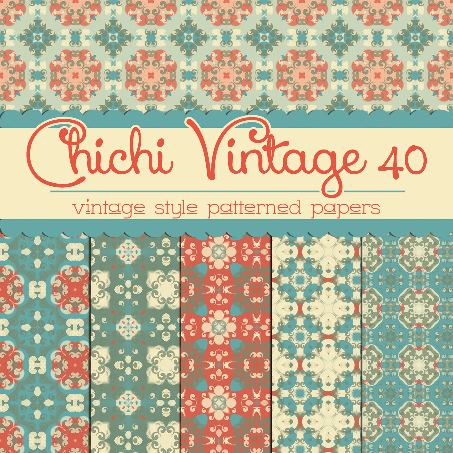 Free Chichi Vintage 40 Patterned Papers by TeacherYanie on DeviantArt