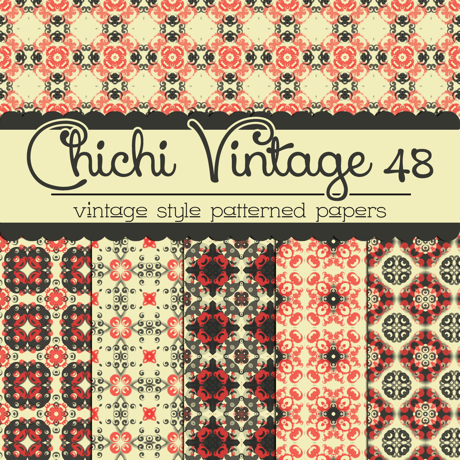 Free Chichi Vintage 48 Patterned Papers by TeacherYanie on DeviantArt