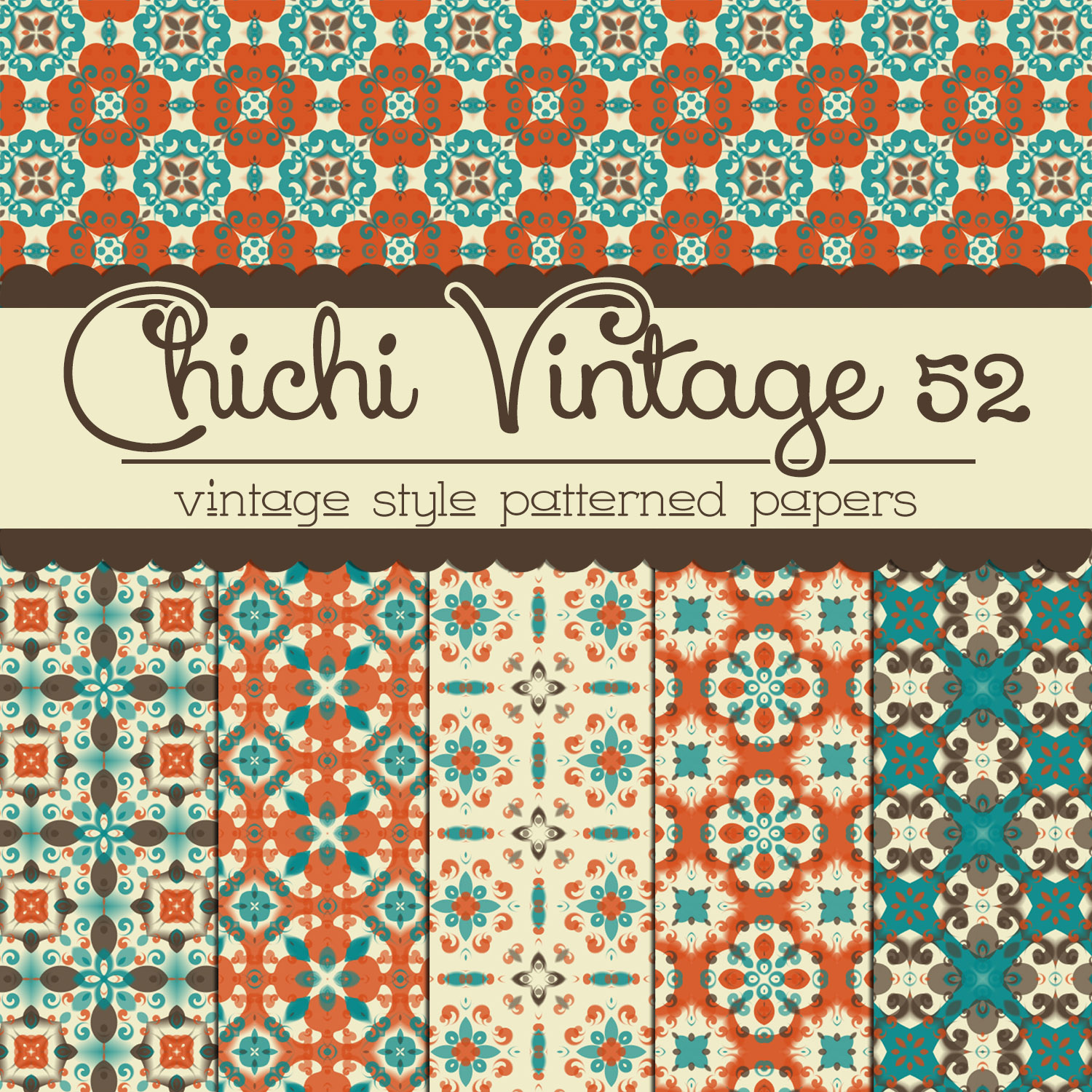 Free Chichi Vintage 52 Patterned Papers by TeacherYanie on DeviantArt
