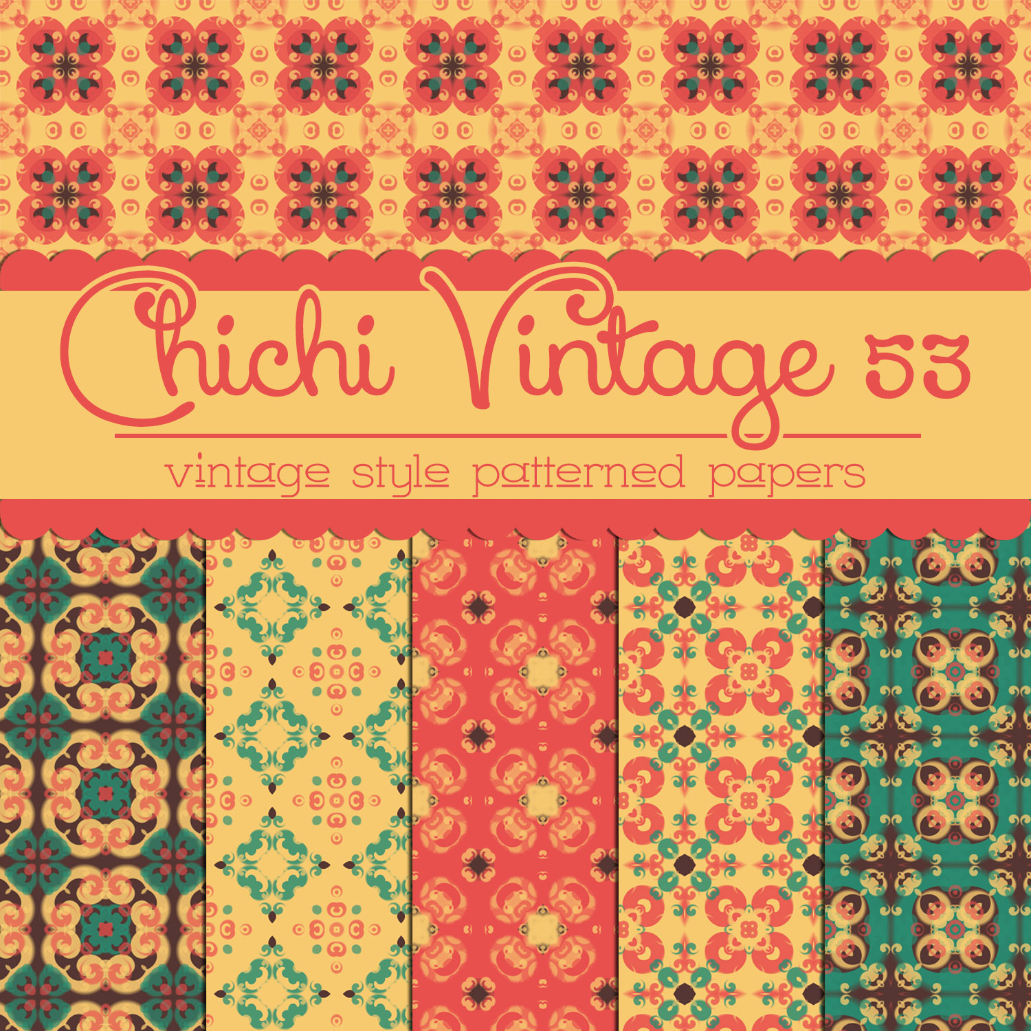 Free Chichi Vintage 53 Patterned Papers by TeacherYanie on DeviantArt