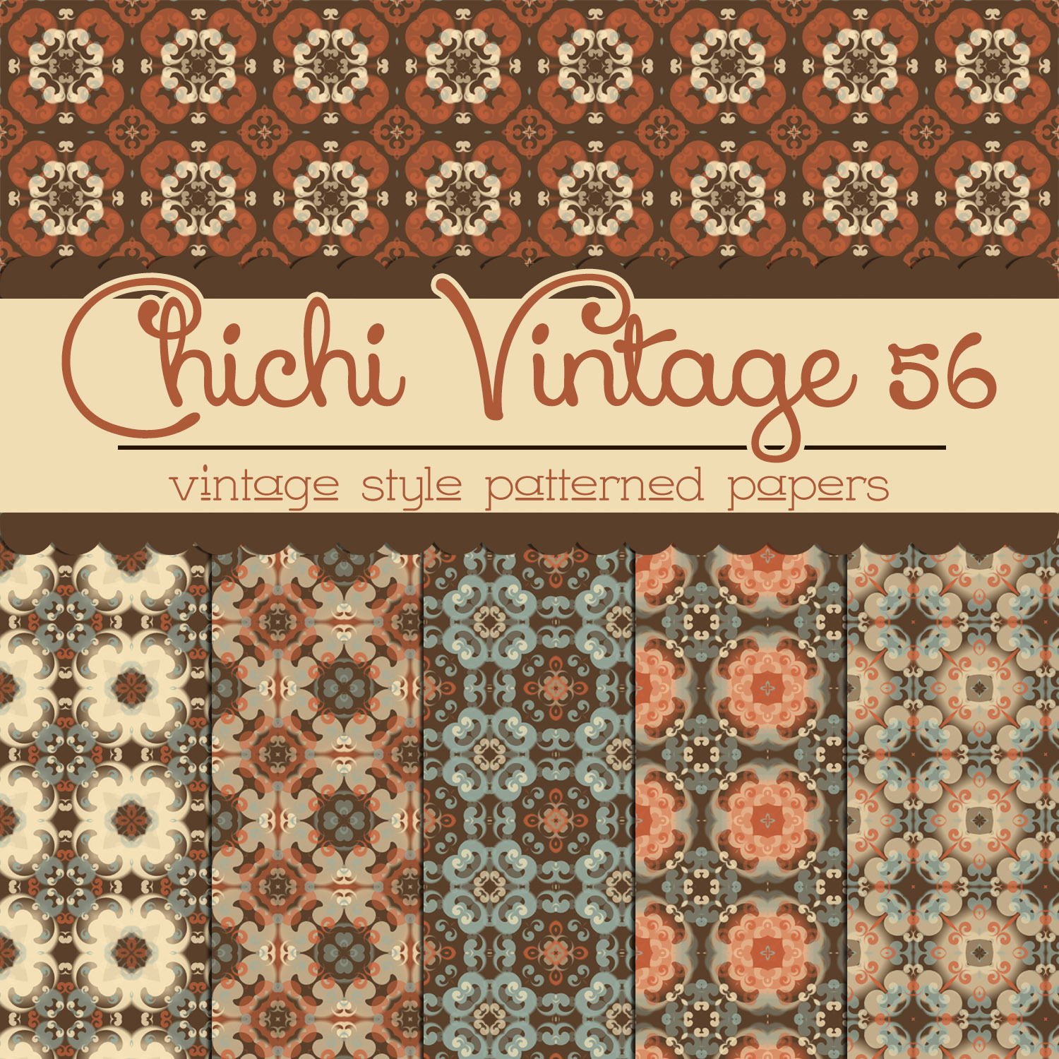 Free Chichi Vintage 56 Patterned Papers by TeacherYanie on DeviantArt