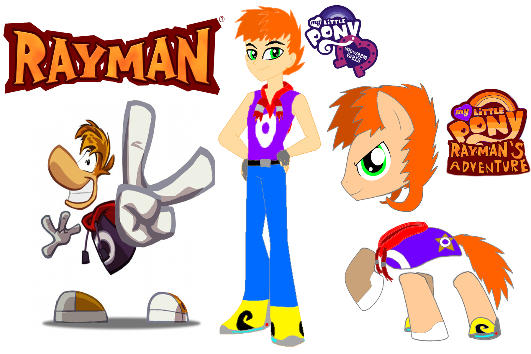 Rayman, Rayman EQ, and MLP:RA Rayman by TheAlmightyDrakos on DeviantArt