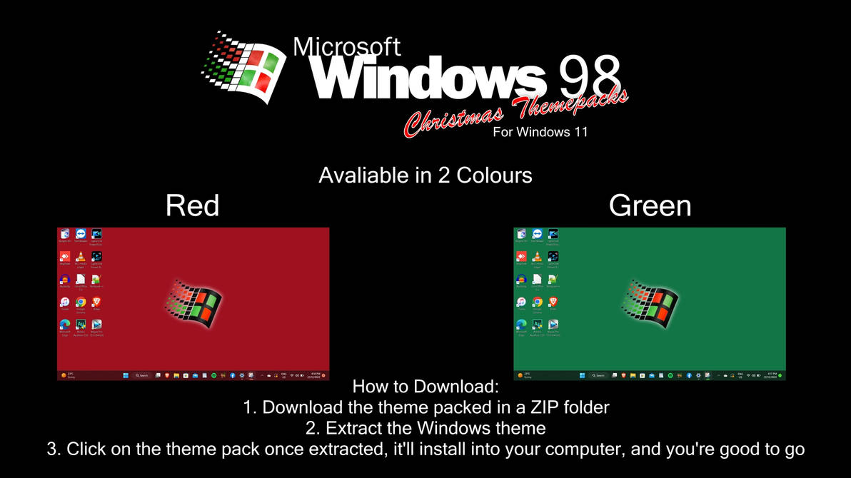 Windows 98 Christmas Themepacks (Windows 11) by nc3studios08 on DeviantArt