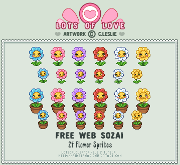 Pixel - Flower Sprites by firstfear on DeviantArt