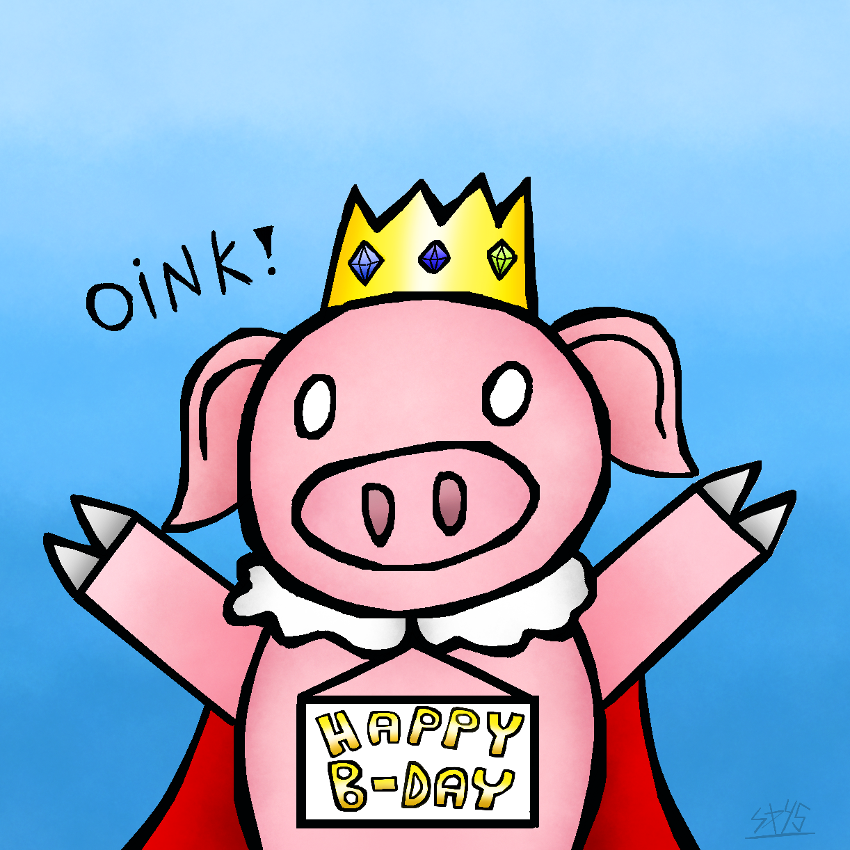 Birthday pig for the birthday boi by SpookyMuffin4545 on DeviantArt
