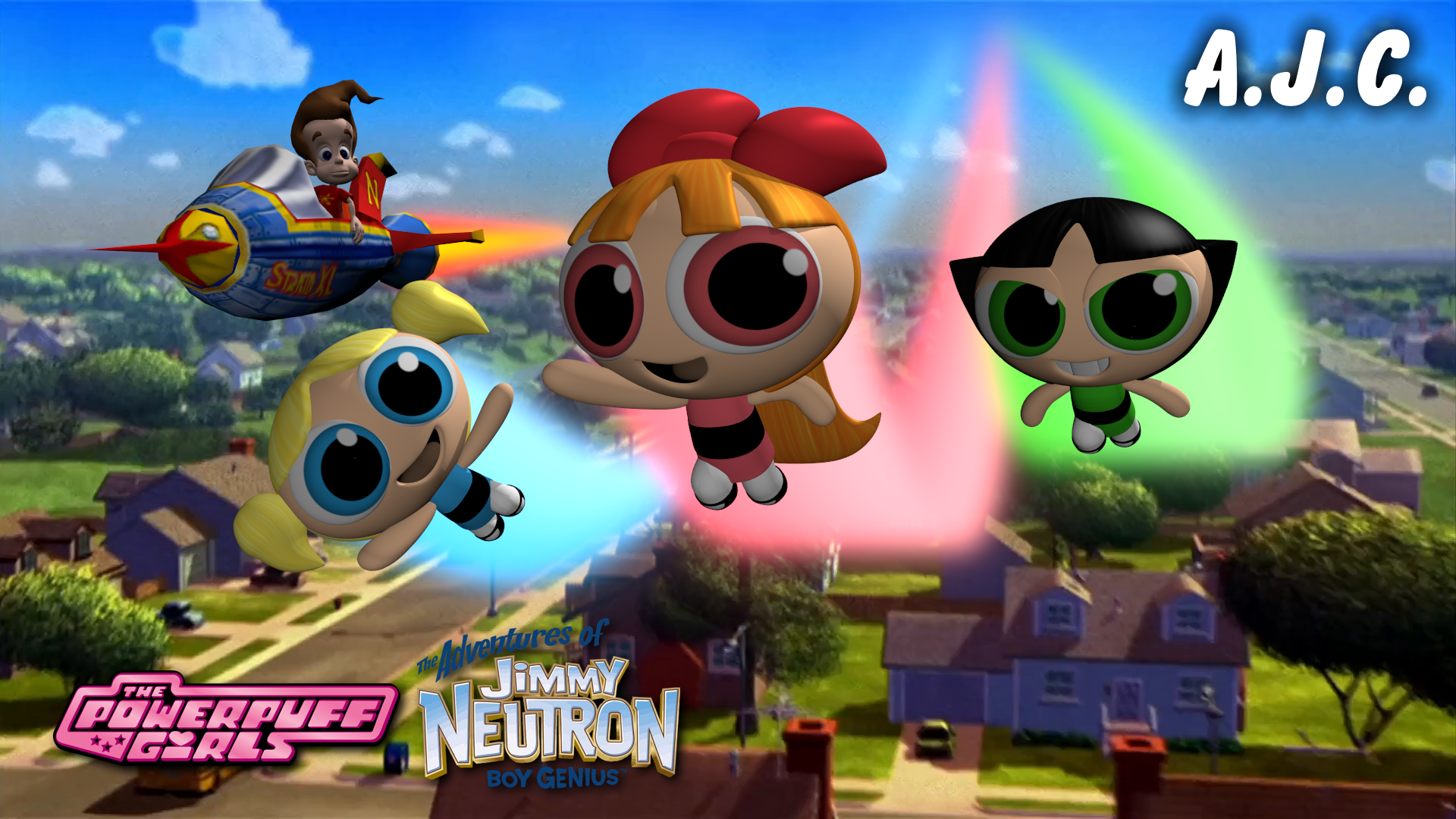 (3D DL) The Powerpuff Girls (Jimmy Neutron style) by ...