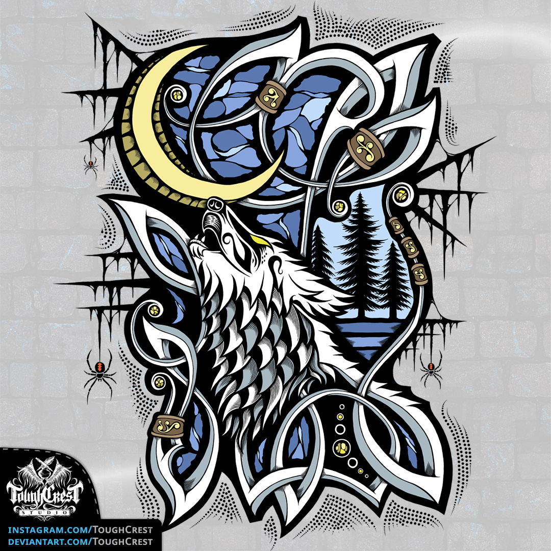 Howling at the Moon - Ornamental Artwork by ToughCrest on DeviantArt