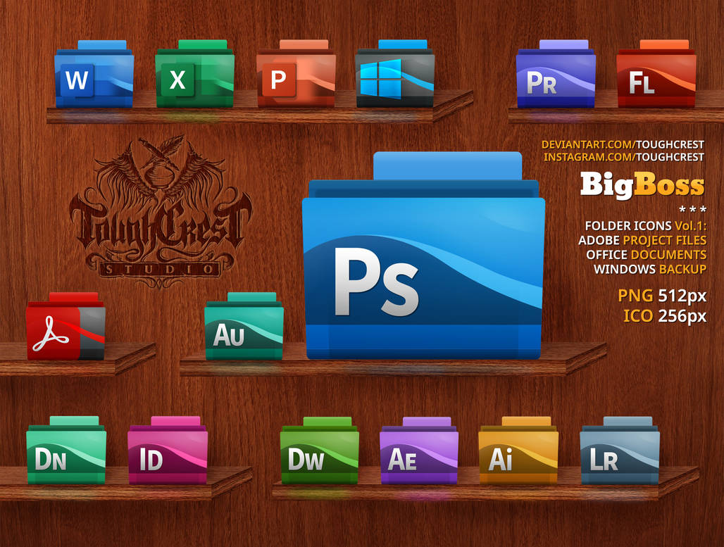 BigBoss Folder Icons - Volume 1 by ToughCrest on DeviantArt