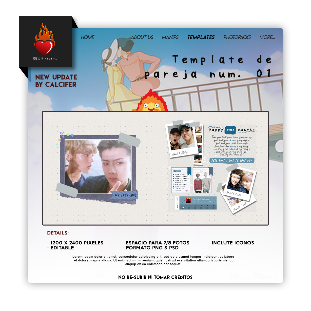 Template de pareja #01, by Calcifer by BurningHeartrp on DeviantArt