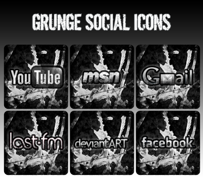 Grunge Social Icons by skimek on DeviantArt