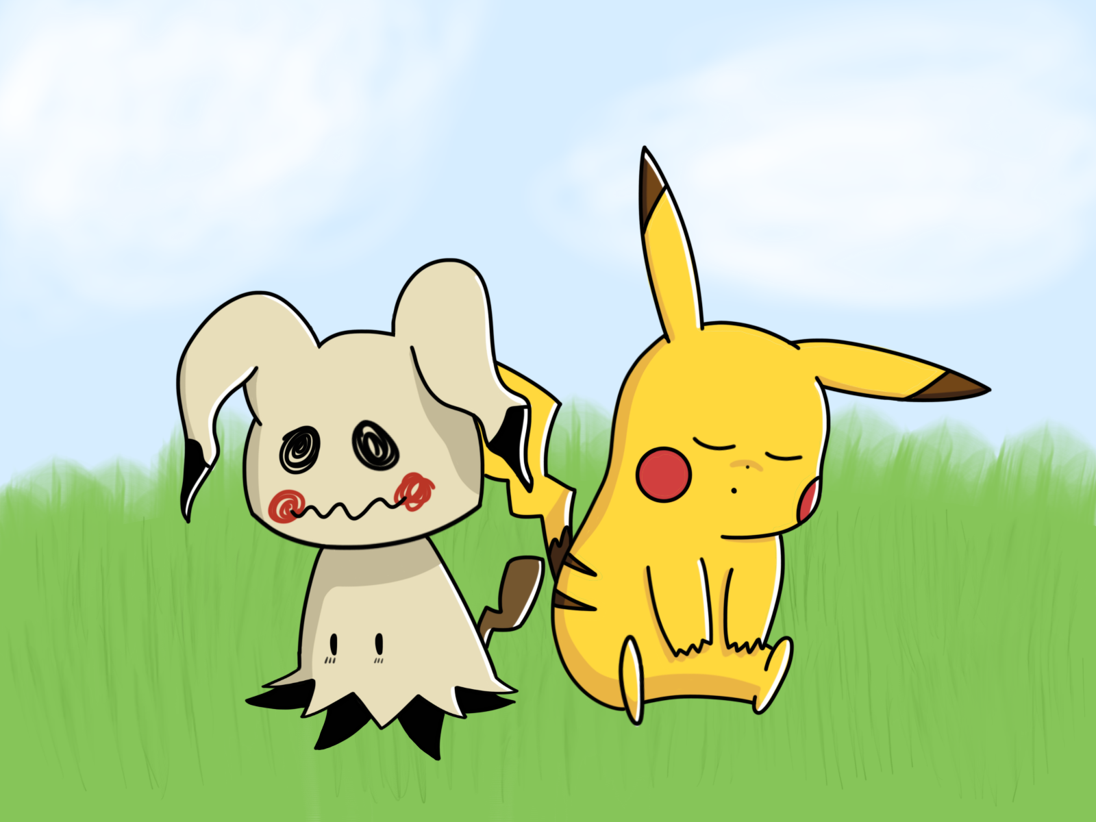Pikachu and Mimikyu by Bleddyn23 on DeviantArt