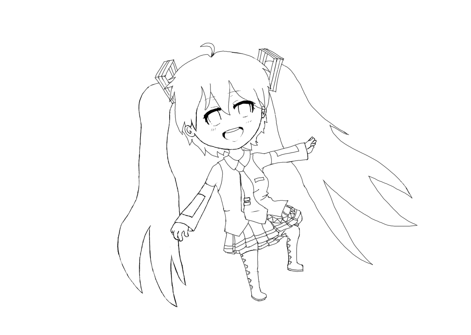 Miku Hatsune Lineart by LegendarySheep on DeviantArt