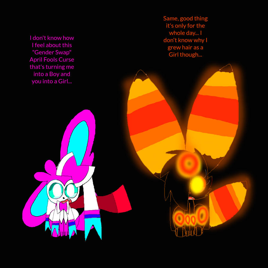 Gender-Swapped during April Fools Day by Flamey-The-Wolf on DeviantArt