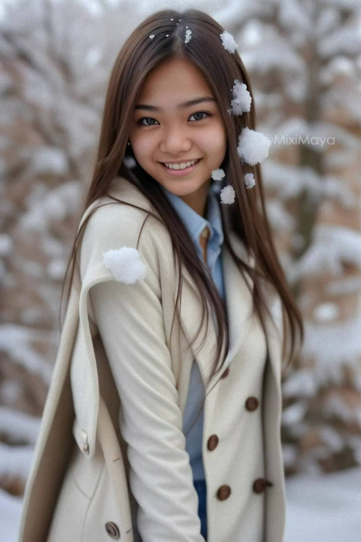 Asian Beauty in the Snow by MixiMaya on DeviantArt