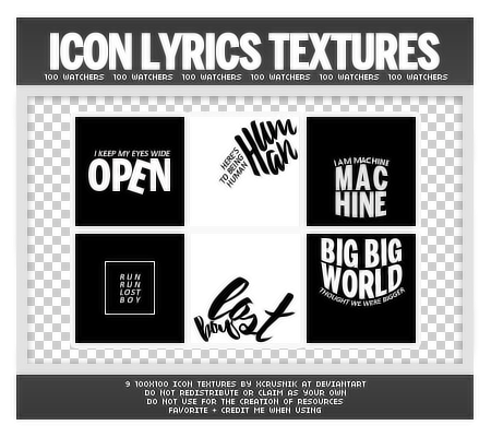 Icon Lyrics Textures (100 Watchers) by xcrusnik on DeviantArt