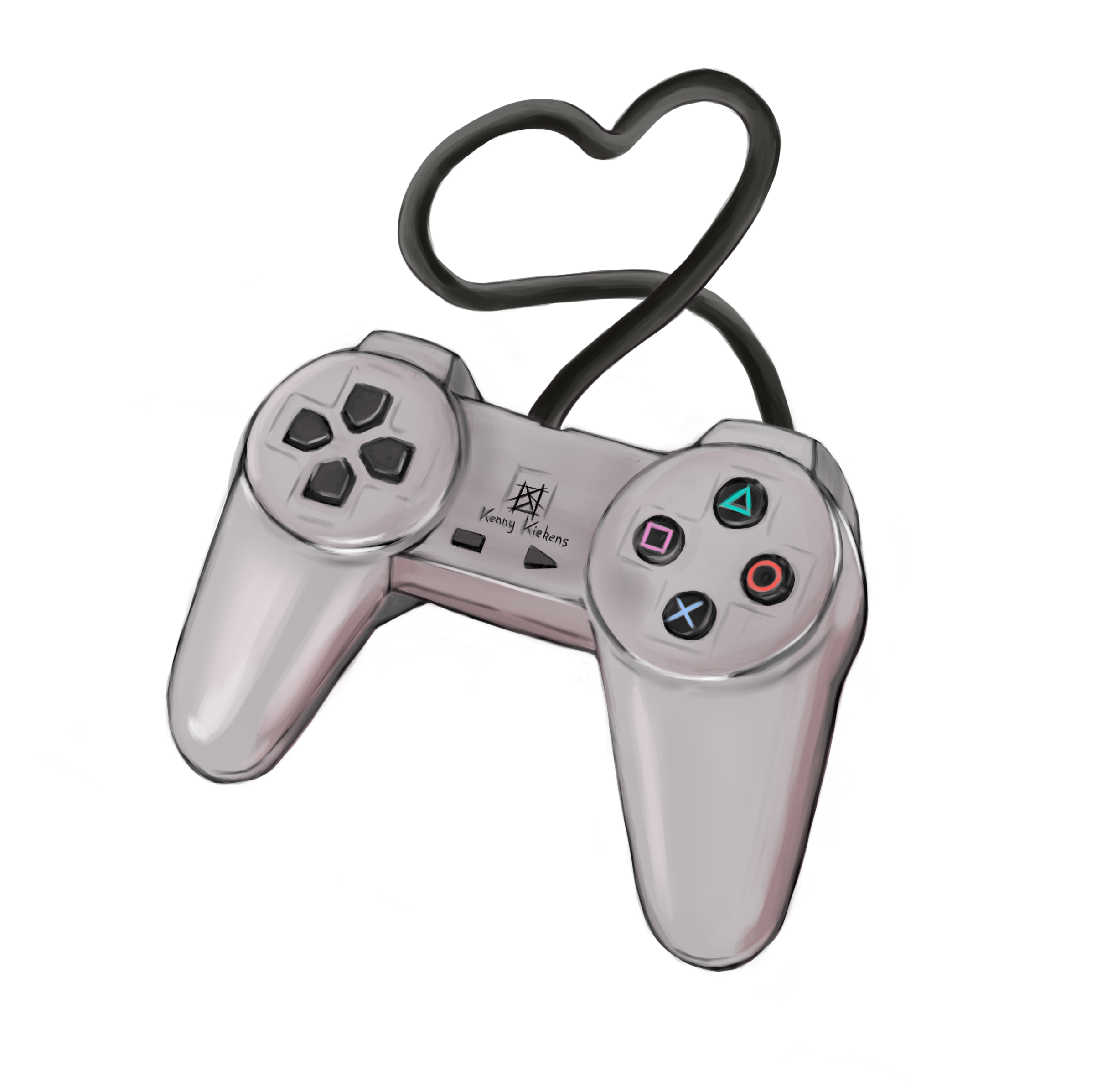 Ps One controller with love by FKiekens on DeviantArt