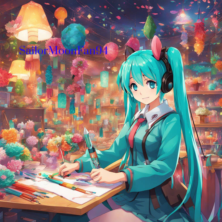 hatsune miku doing arts and crafts by SailorMoonFan94 on DeviantArt