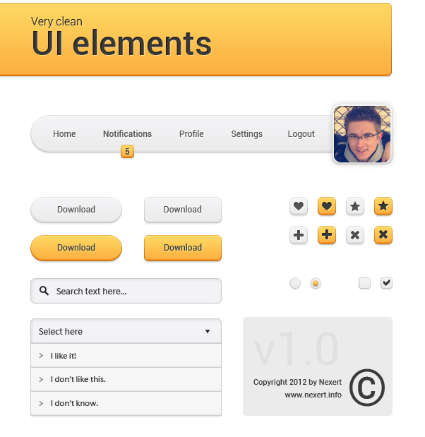 Very clean UI elements by Nexert on DeviantArt